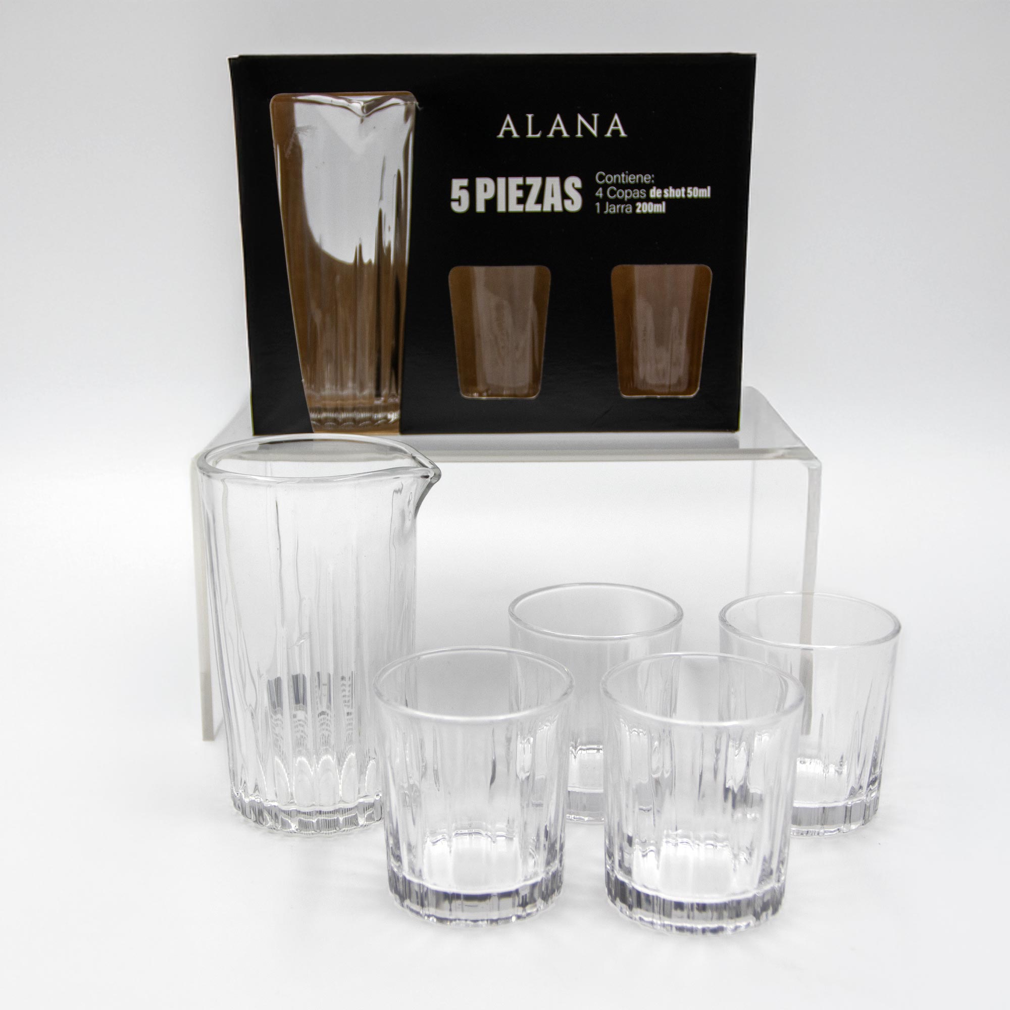 Set Jarra + 4 copas shot – Alana Hogar